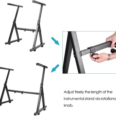Heavy Duty Z-Style Keyboard Piano Stand with Swivel Casters | Reverb