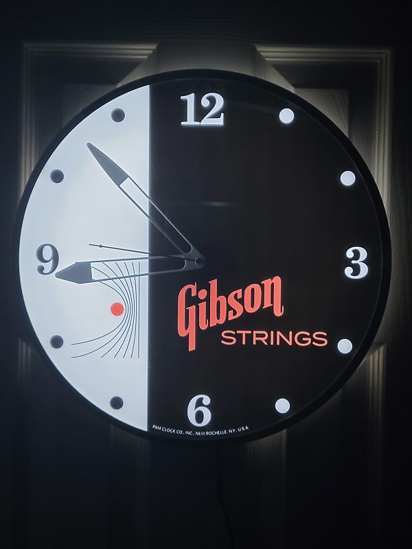 1960's Style Gibson Guitars Dealer Style Light-up Clock | Reverb
