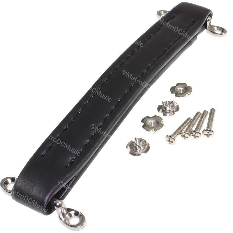Black Vintage Leather Style Guitar Amplifier Handle for | Reverb