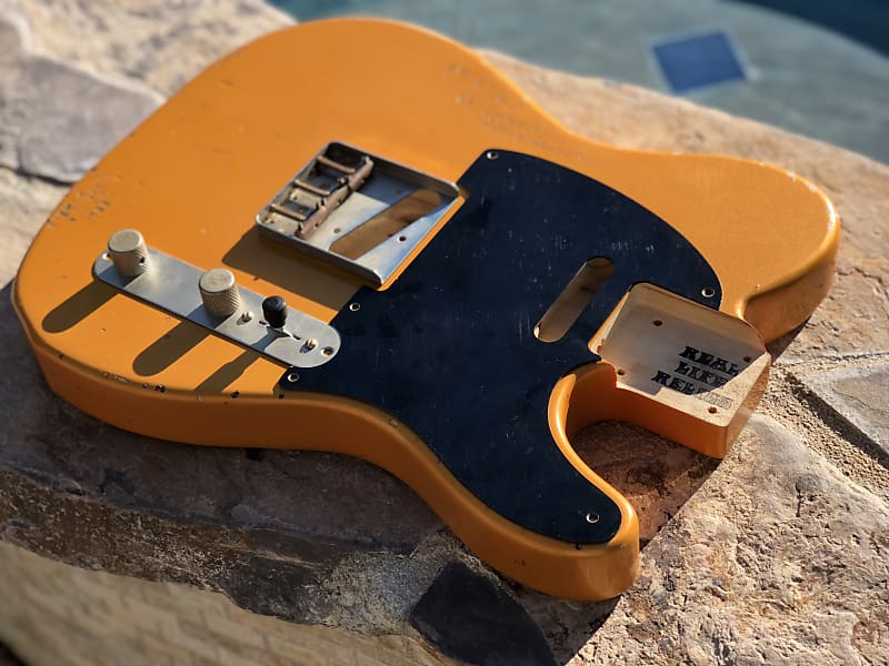 Real Life Relics Tele Telecaster Body Gold Bullion Metallic | Reverb