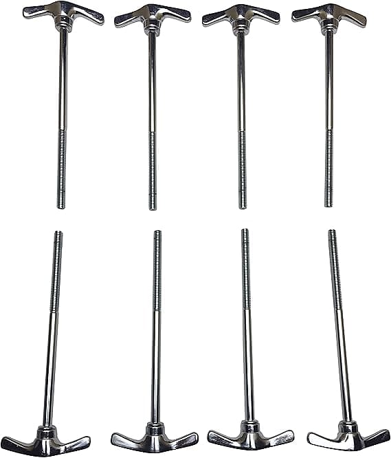 Bass Drum Tension Rods T-Rod Drum Key Style -(8 Pack) 4 1/2" | Reverb