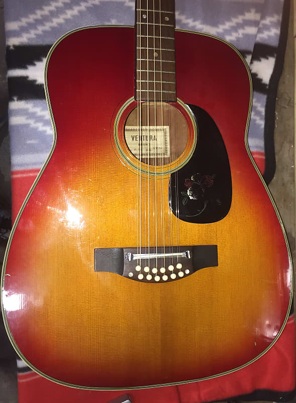 Ventura Bruno V15 12 String '70s Cherry Sunburst | Reverb