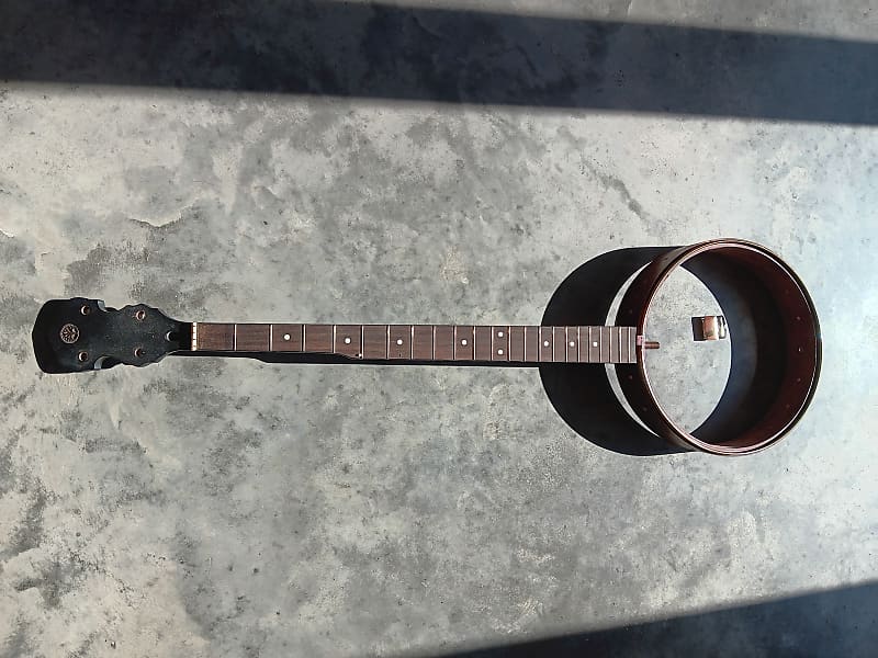 5 string banjo neck, pot, tone ring, and tailpiece - used | Reverb