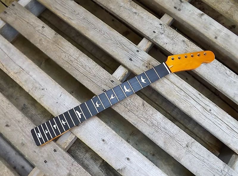 CUSTOM BIRD INLAY CANADIAN MAPLE ROSEWOOD TELE GUITAR NECK. | Reverb