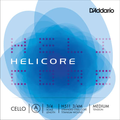 D'Addario H511 3/4M Helicore 3/4 Cello String - A Medium | Reverb