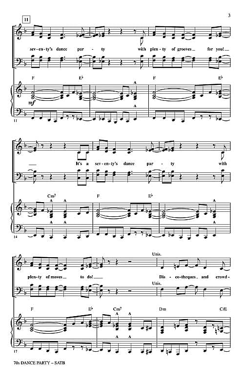 70S Dance Party Satb Pop Choral Series Arranger Kirby Shaw | Reverb