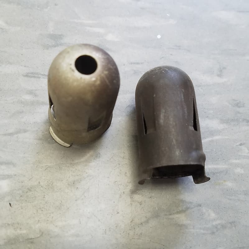 Unknown Pair (2) Tube Shields 6AK5 7-pin 4-Pinch 410-01 | Reverb