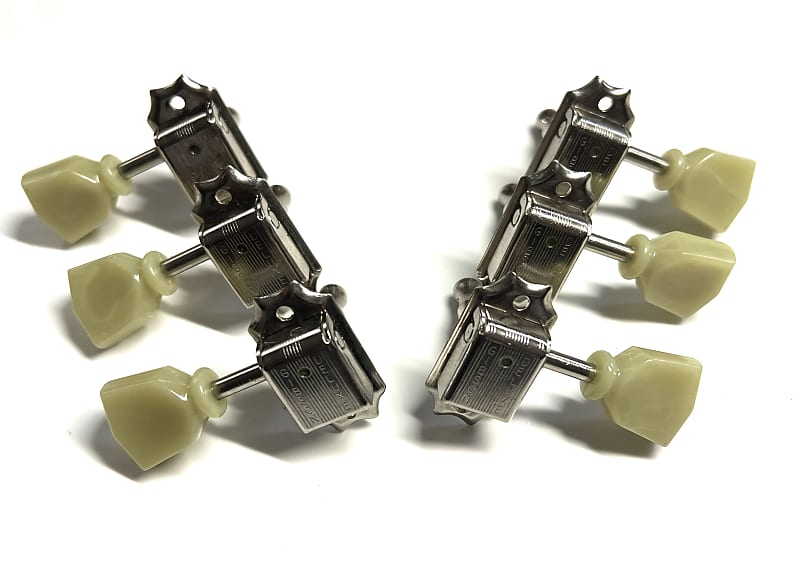Gibson Historic Deluxe Double Line Tuners 3x3 Nickel Tulip | Reverb