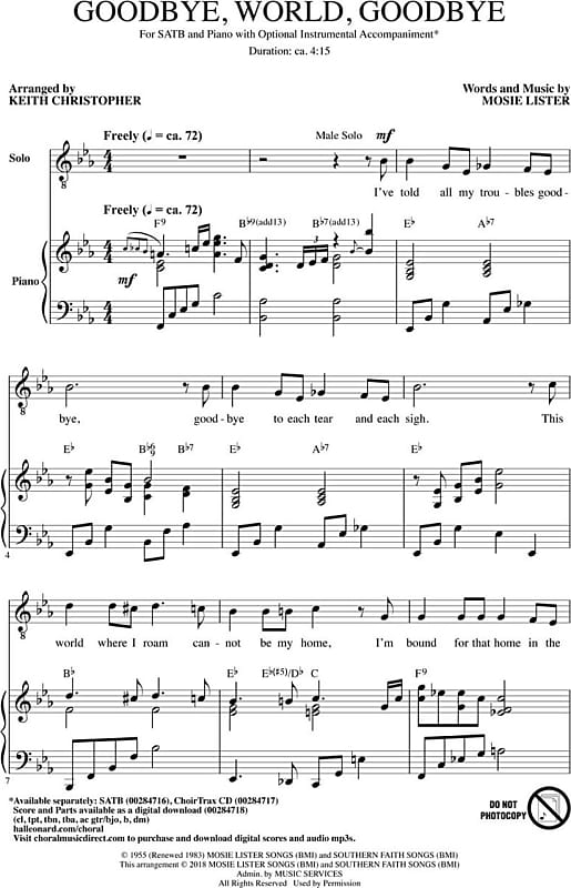 Goodbye, World, Goodbye | Reverb