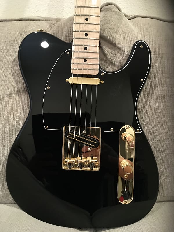 Warmoth Telecaster 2020 Black/Gold | Reverb