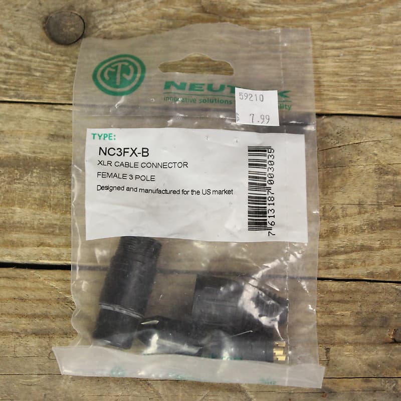 Neutrik 3 Pole Female XLR Cable Connector - NC3FX-B | Reverb