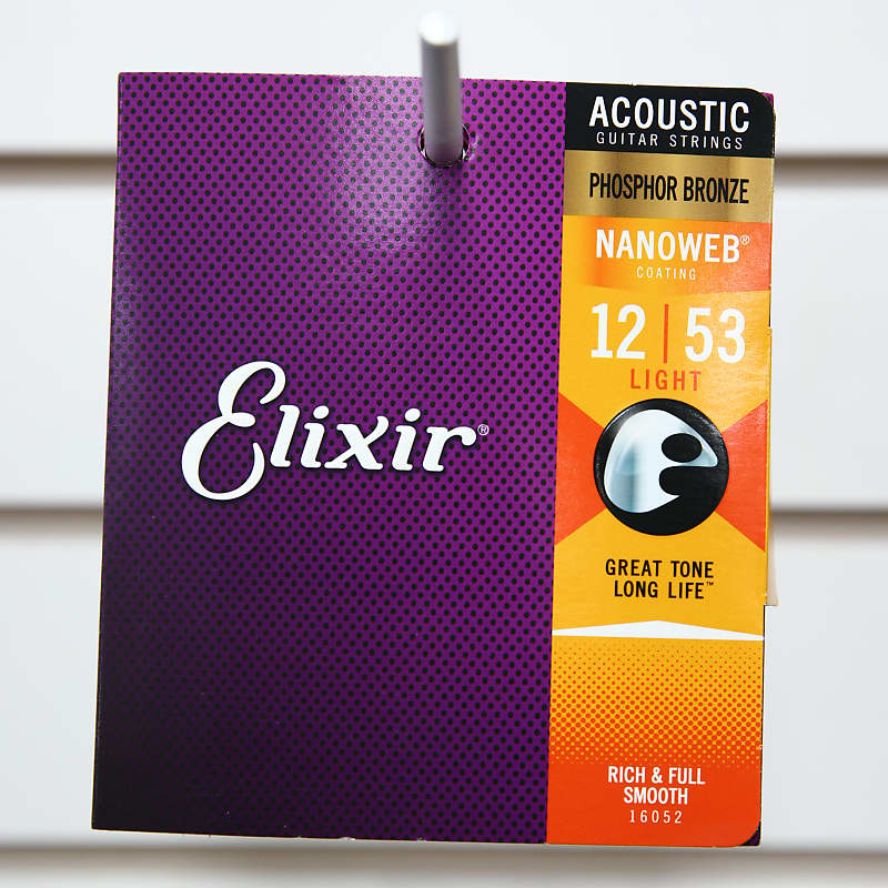 Elixir Nanoweb Phosphor Bronze Acoustic Guitar Strings - | Reverb