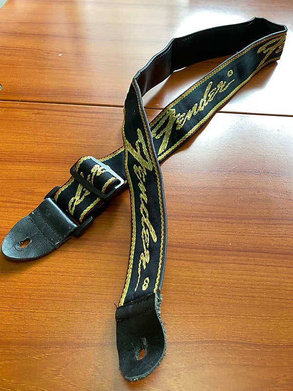 Fender Vintage Guitar Strap 90S - Black Green | Reverb