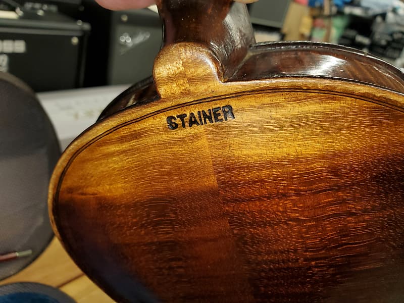 Stainer Antique Violin with coffin case restored with fiddle | Reverb