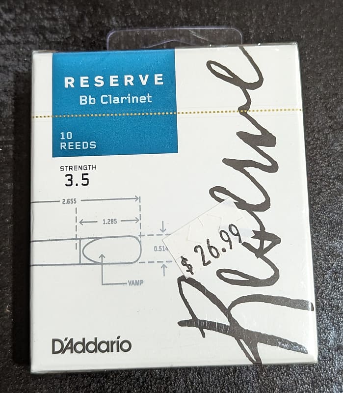 D'Addario Reserve Bb Clarinet Reeds, Strength 3.5 - 10 PACK | Reverb