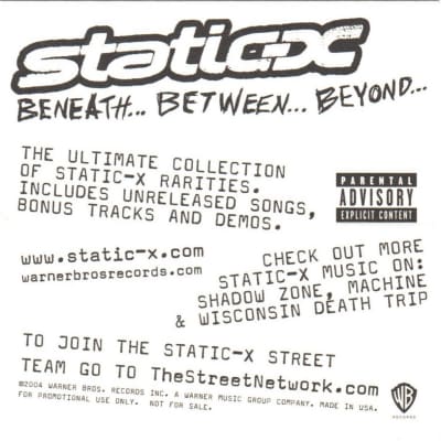 STATIC-X Beneath... Ltd Ed RARE Sticker! MUDVAYNE FEAR | Reverb