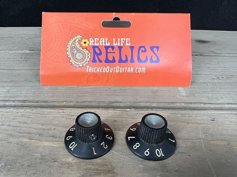 Real Life Relics Aged Black Witch Hat Knobs Dimpled Silver | Reverb