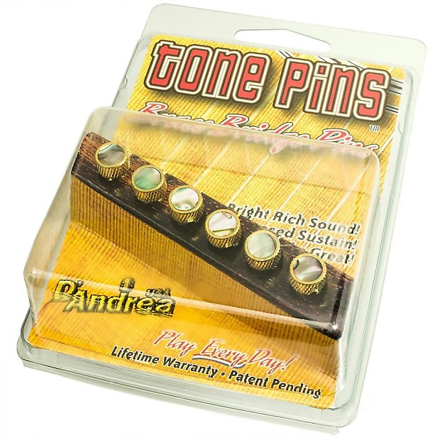 D'Andrea TONE PINS Brass Acoustic Guitar Bridge Pins, | Reverb