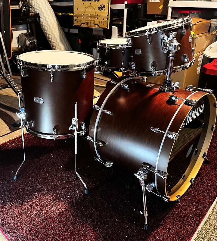 Yamaha Tour Custom Rock Drum Kit 4 Piece - Chocolate Satin | Reverb
