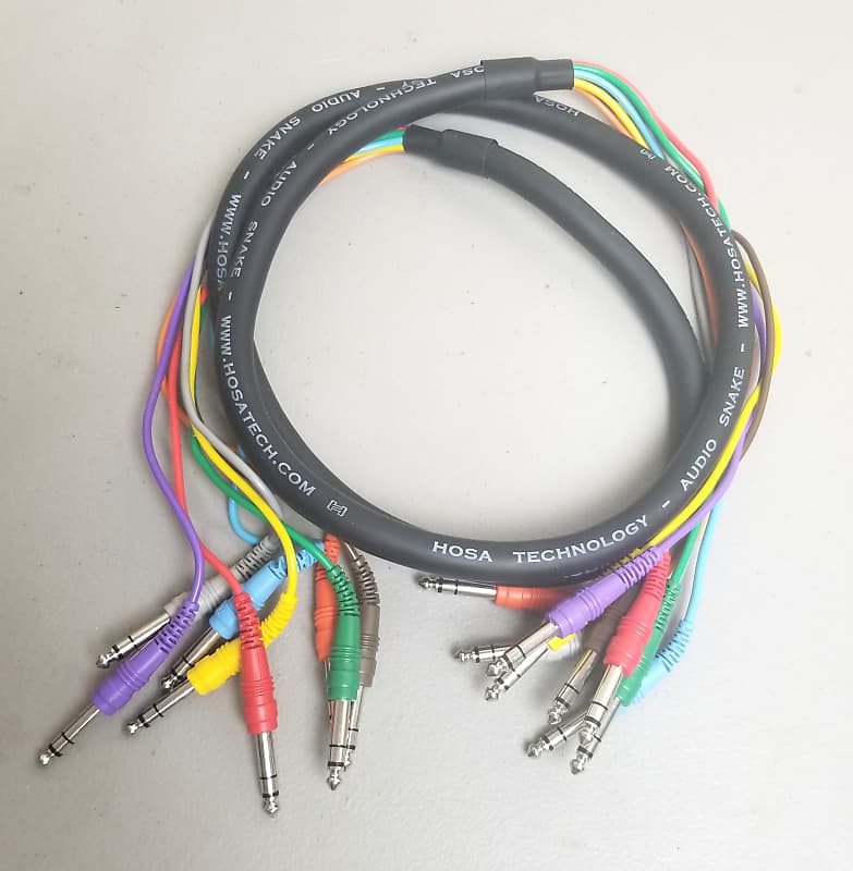 PAIR - Hosa TRS (stereo/balanced) 6.6 ft 8 channel Snake | Reverb