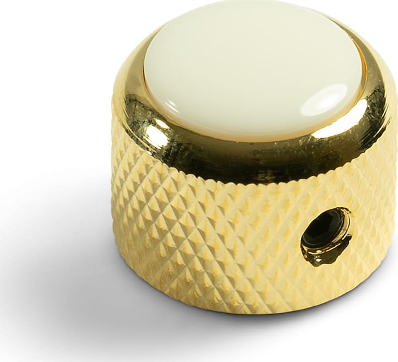 Q-Parts Knobs With White Inlay - Dome Gold | Reverb