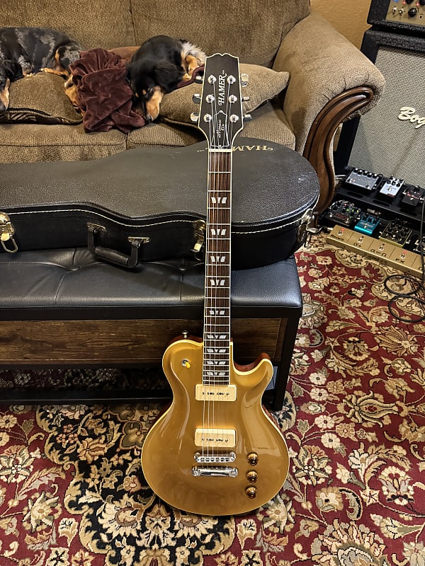 Hamer Monaco Elite Goldtop w/ P-90 Seymour Duncan Pickups | Reverb