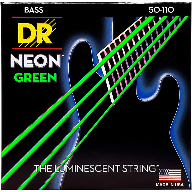 DR Strings Hi-Def NEON Green Coated 4-String Bass Heavy | Reverb