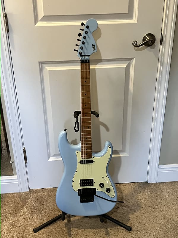 Squire Floyd Rose contemporary Dark Sonic Blue Ice custom | Reverb