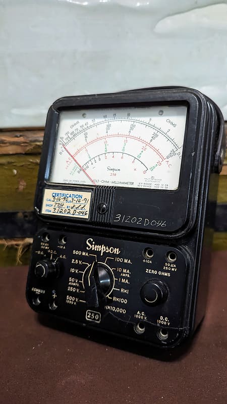 Vintage Simpson Model 250 Volt Ohm Amp Meter Analog Bakelite | Reverb