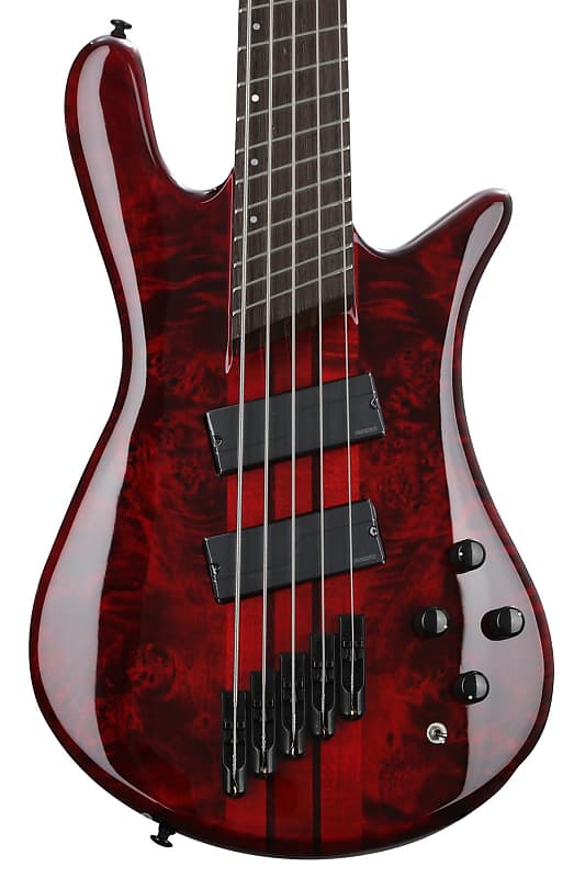 Spector NS Dimension 5 Bass Guitar - Inferno Red Gloss | Reverb