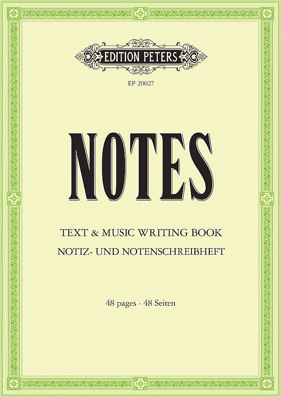 Notes: Text & Music Writing Book / Notiz- und | Reverb
