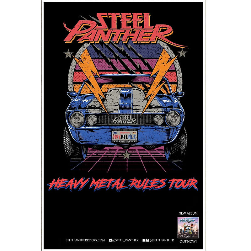 STEEL PANTHER Heavy Metal Rules Tour 2022 Ltd Ed RARE Poster! | Reverb