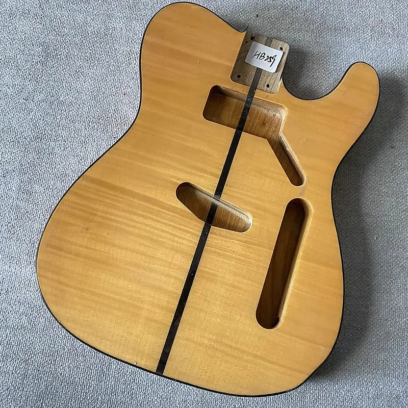 Ash Guitar Telecaster Tele Style Body with Tiger Maple Top | Reverb