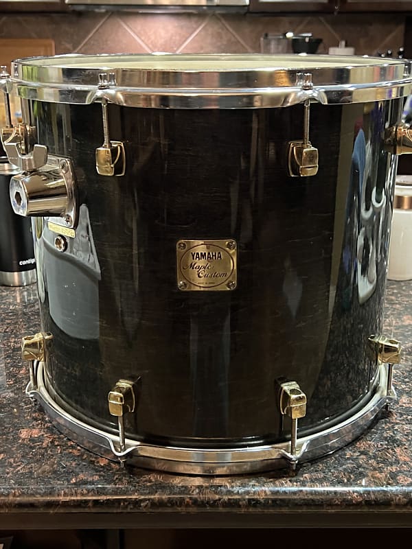 Yamaha MAPLE CUSTOM 16" FLOOR TOM 1990'S - BLACK EBONY | Reverb