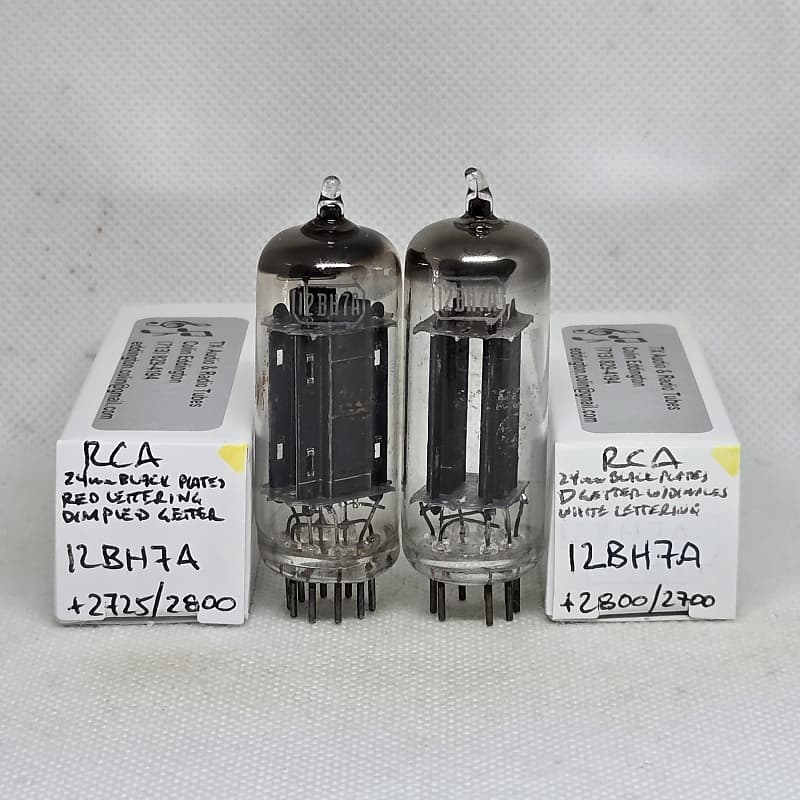 RCA 12BH7A Long Black Plate Dimple-D Getter Well Matched | Reverb