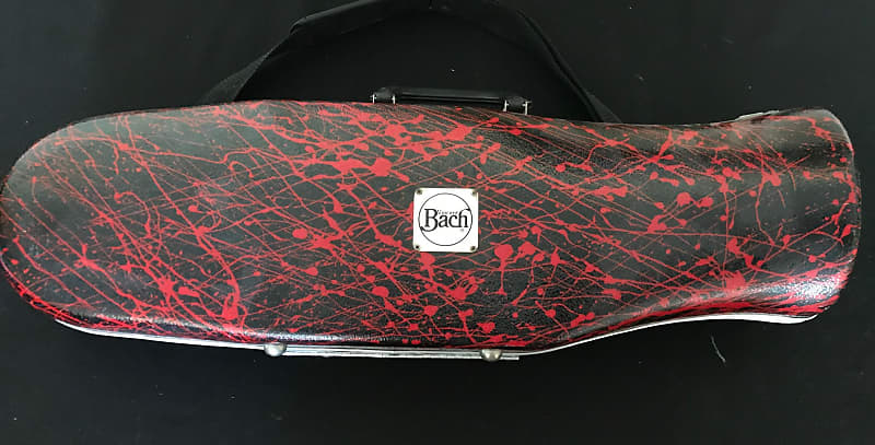 Bach/Walt Johnson Single Trumpet Case-- Black/Red Splash! | Reverb