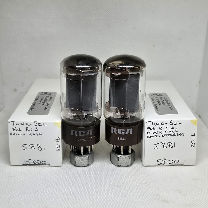 Tung-Sol For RCA 5881 Brown Base Well Matched (1.7%) Pair NOS | Reverb