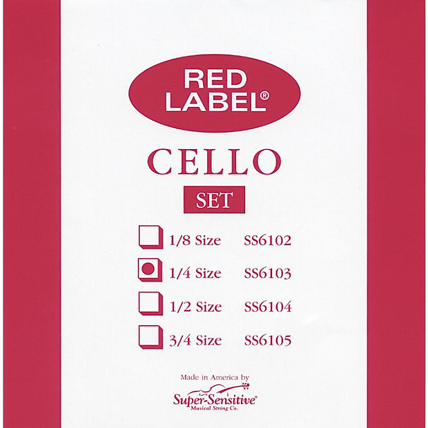 Super-Sensitive Red Label Cello String Set - 1/4 Size | Reverb