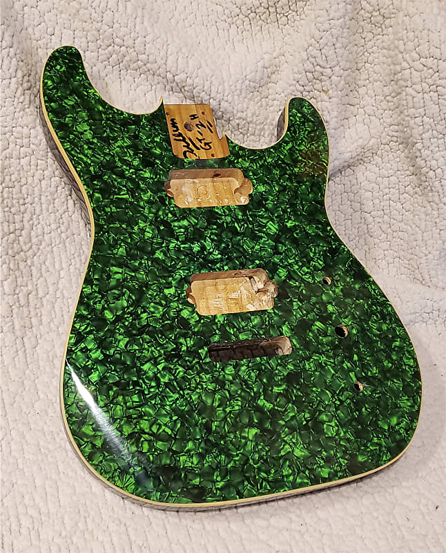 beautiful bound green pearl body . Hum Hum,Made for a Strat | Reverb