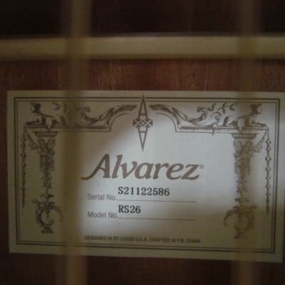 Alvarez RS26 Short Scale Acoustic Guitar Natural w/GigBag | Reverb