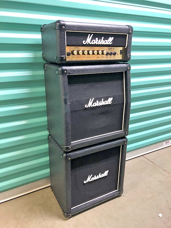 Marshall G15MS Lead 15 Micro Stack 2002 Black/Gold | Reverb