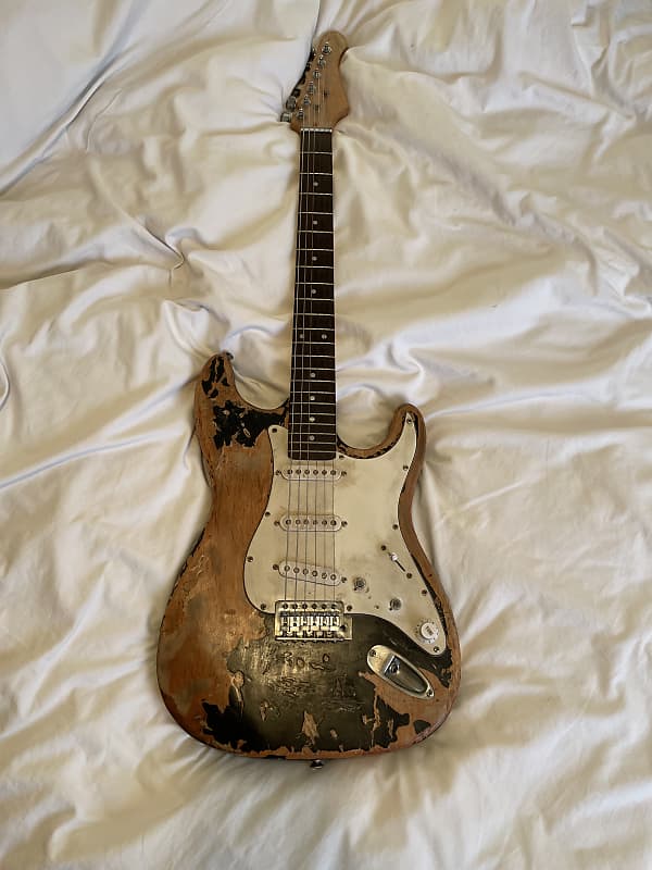 Custom stratocaster Custom made Black1 Strat style relic | Reverb UK