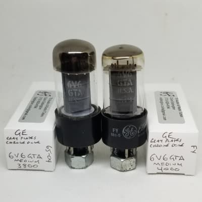 6V6 GT GE NOS/NIB matched pair vintage vacuum tubes | Reverb