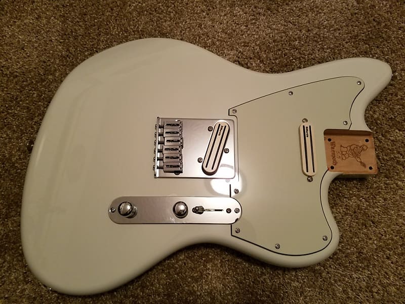 Loaded Warmoth Jazzcaster Body with Dimarzio, Gotoh - White | Reverb