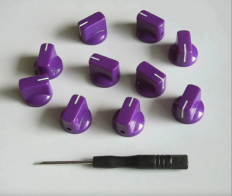 Purple Guitar Bass Control Knobs Set of 10 | Reverb