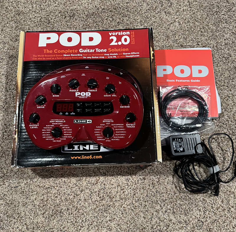 Line 6 POD 2.0 Multi-Effect and Amp Modeler 2010s - Red | Reverb