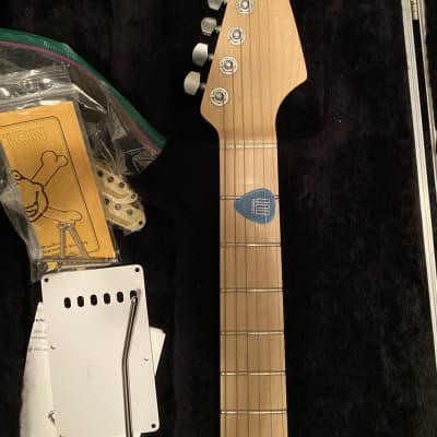 Warmoth Partscaster Strat Blue Sparkle Flake Fender hard | Reverb