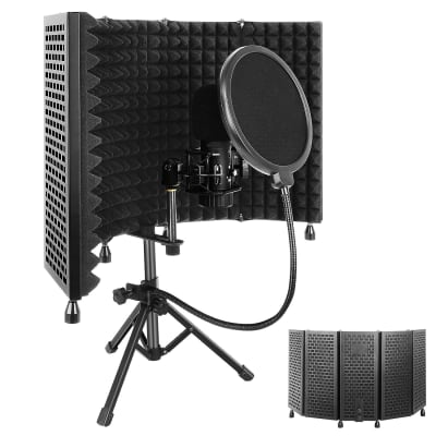 Studio Recording Microphone Isolation Shield with Pop Filter | Reverb