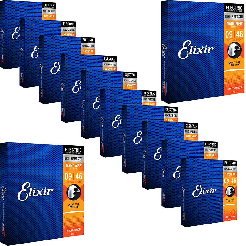 Mint 12 Sets of Elixir 12027 NANOWEB Custom Light Electric | Reverb