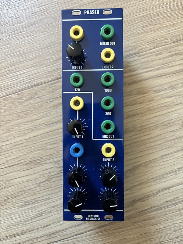 Low Gain Phaser + Dual Audio Mixers - Blue, 2" panel - 4U | Reverb